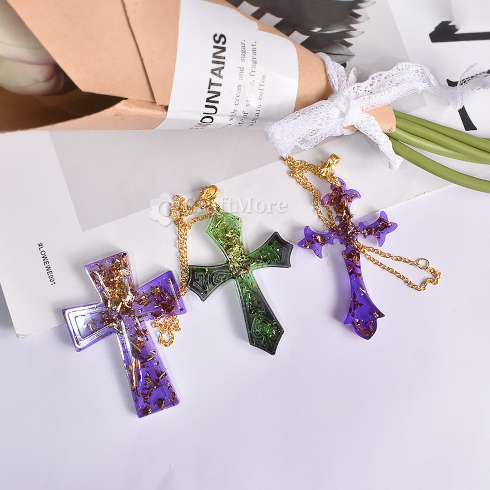 Cross Pendant Resin Mold-silicone Cross Mold-epoxy Resin Cross Keychain ...