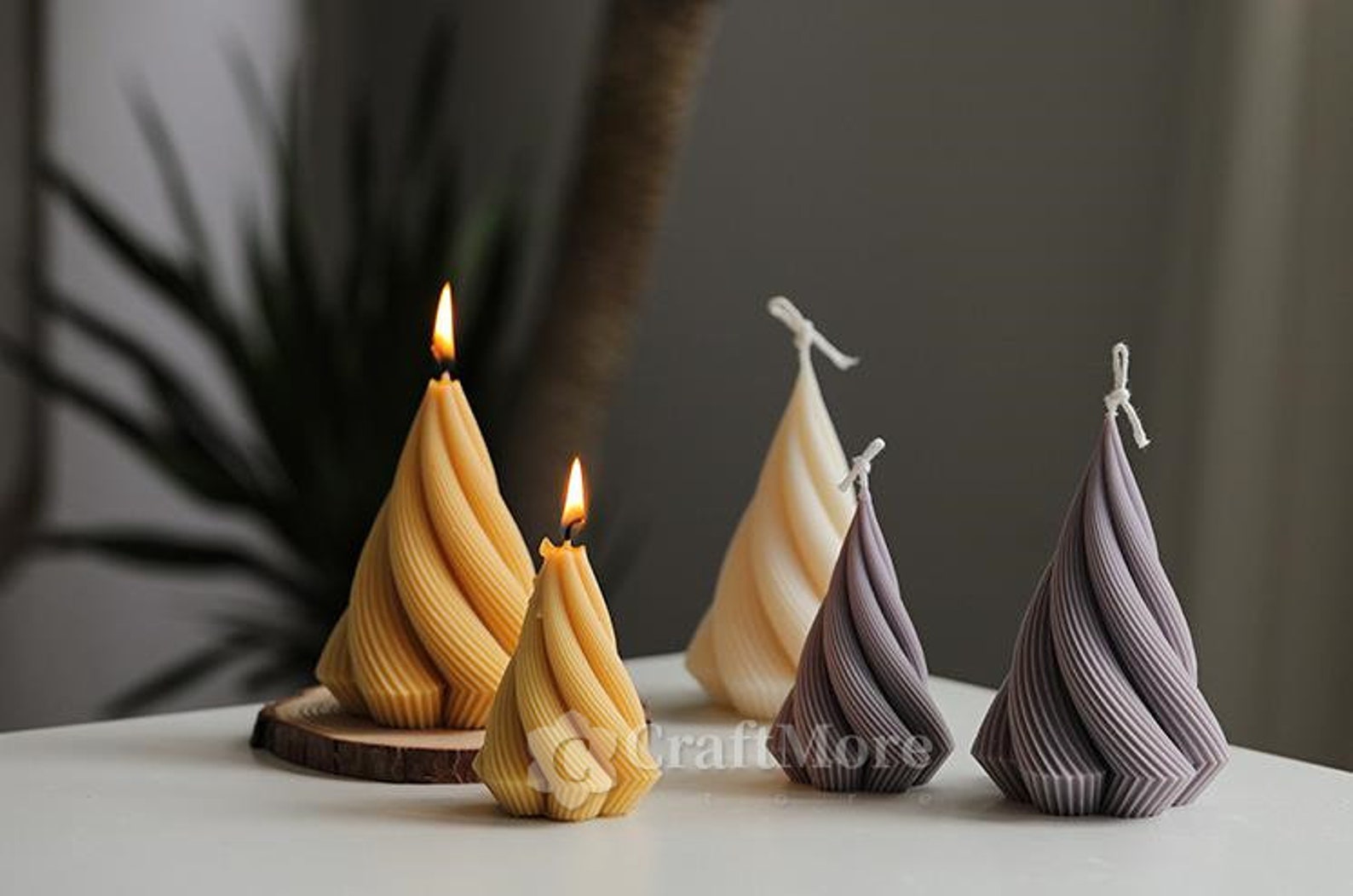Creative Spiral Cone Candle Mold-spire Candle Silicone - Etsy