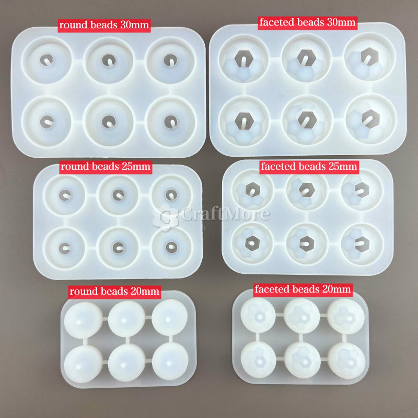Faceted Beads Resin Molds-silicone Sphere Mold-round Ball Silicone Mold ...