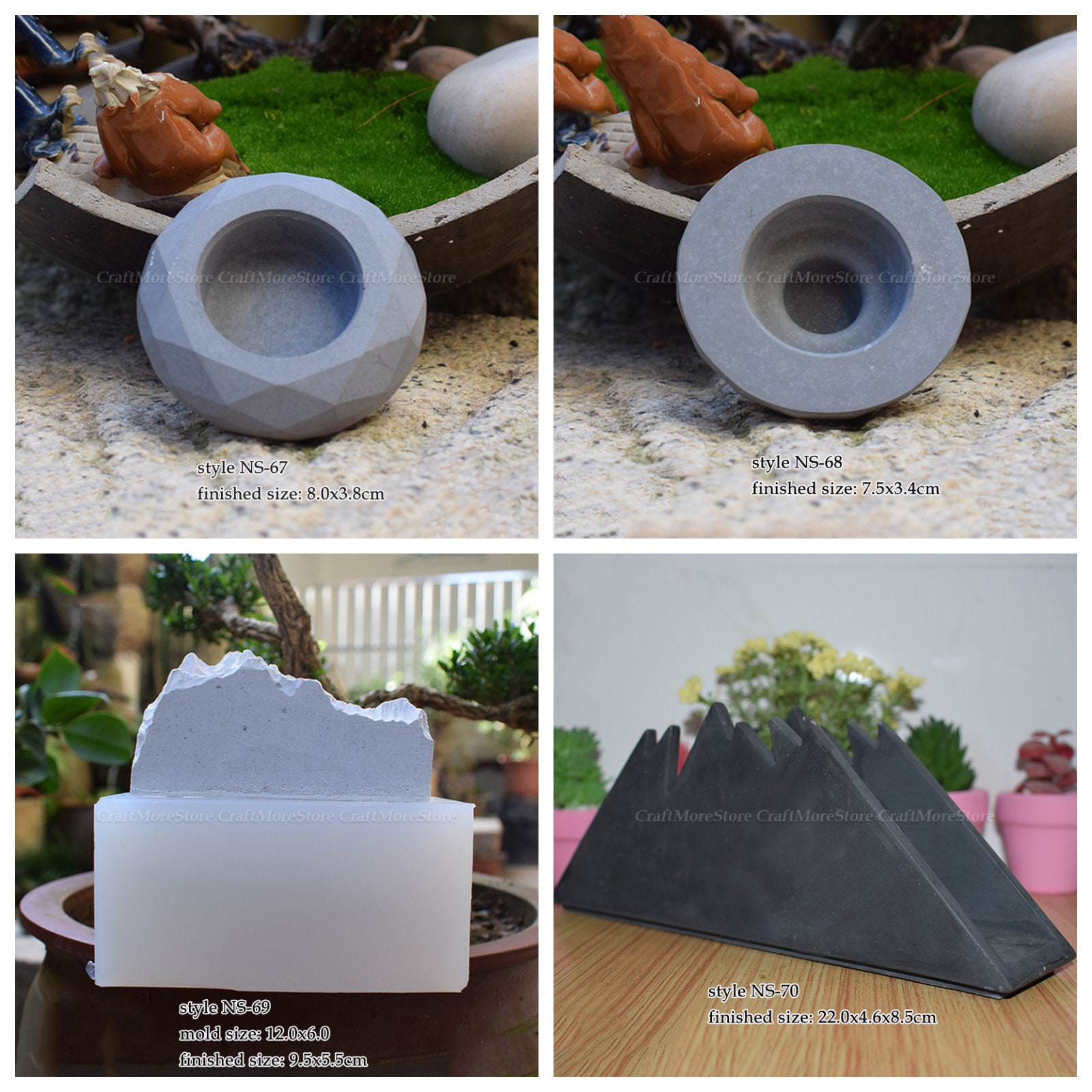 12 Styles Succulent Plant Pot Mold-flower Pot Concrete - Etsy