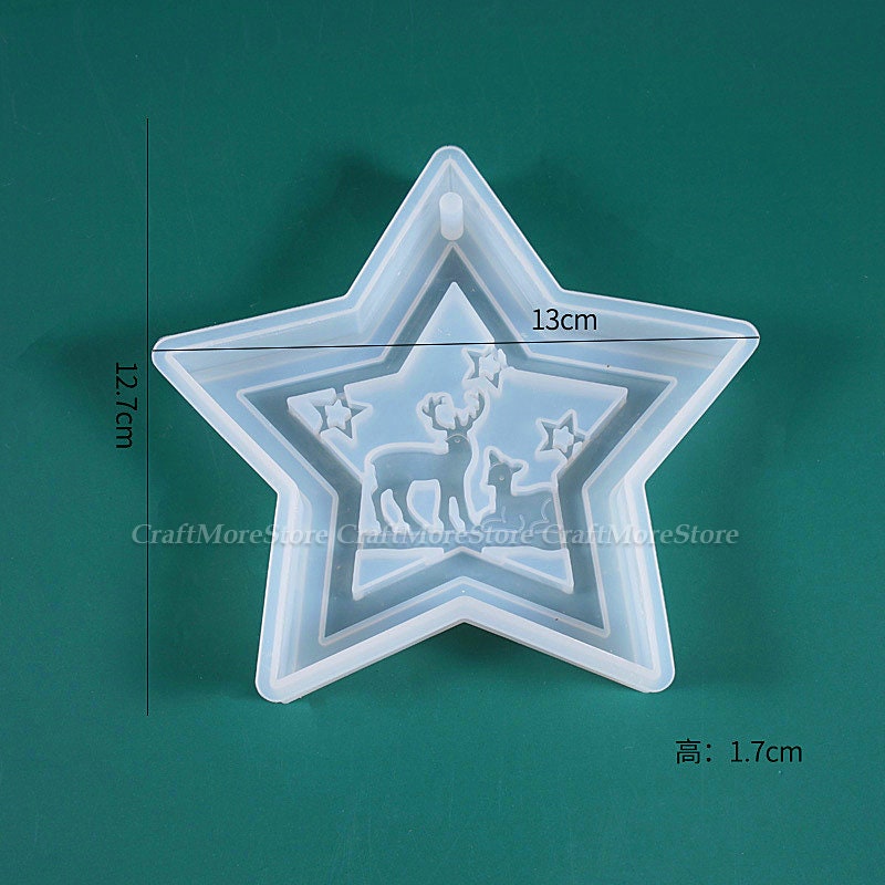 Christmas Star Silicone Mold-five-pointed Star Pendant Resin Molds-diy ...