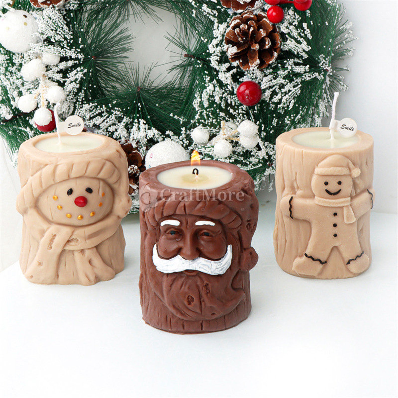 Christmas Candle Mold-silicone Mold for Candle Making-santa Claus ...