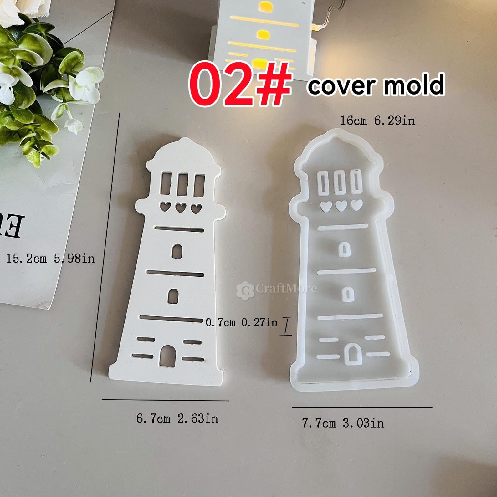 Hollow Lighthouse Silicone Mold-led Light Box Concrete Mold-light House ...