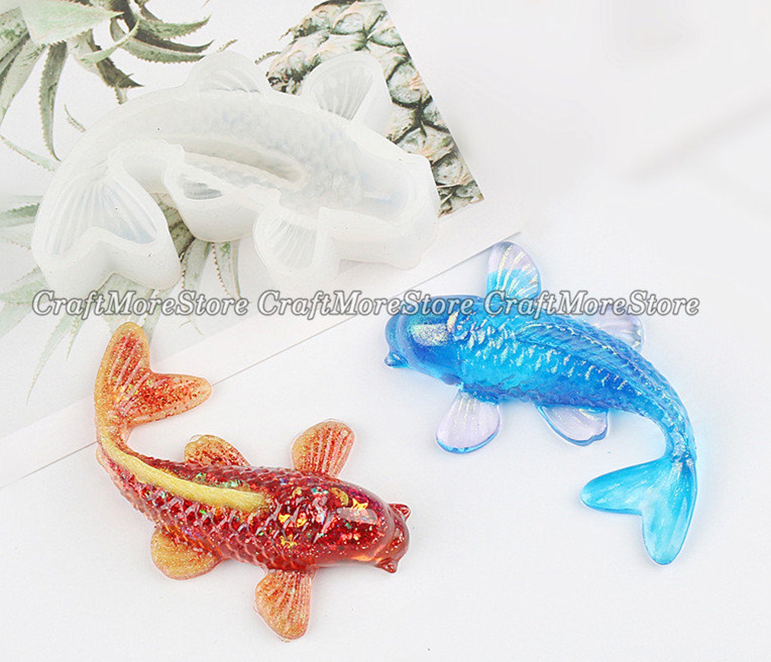 3D Silicone Koi Mold-crystal Fish Resin Molds-koi Silicon Mold-resin ...