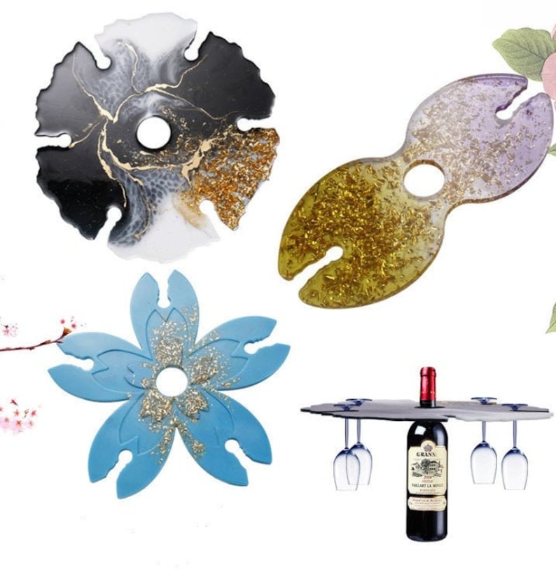 Flower Silicone Wine Rack Mold-irregular Wine Glass Rack Resin - Etsy