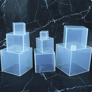 Large Transparent Cube Silicone Molds,4"inch-0.5inch Resin Cube Resin ...