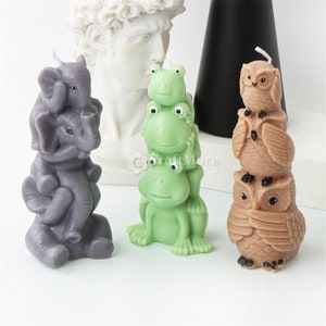 Cute Stacked Arhat Animal Candle Mold-animal Family Members Silicone ...