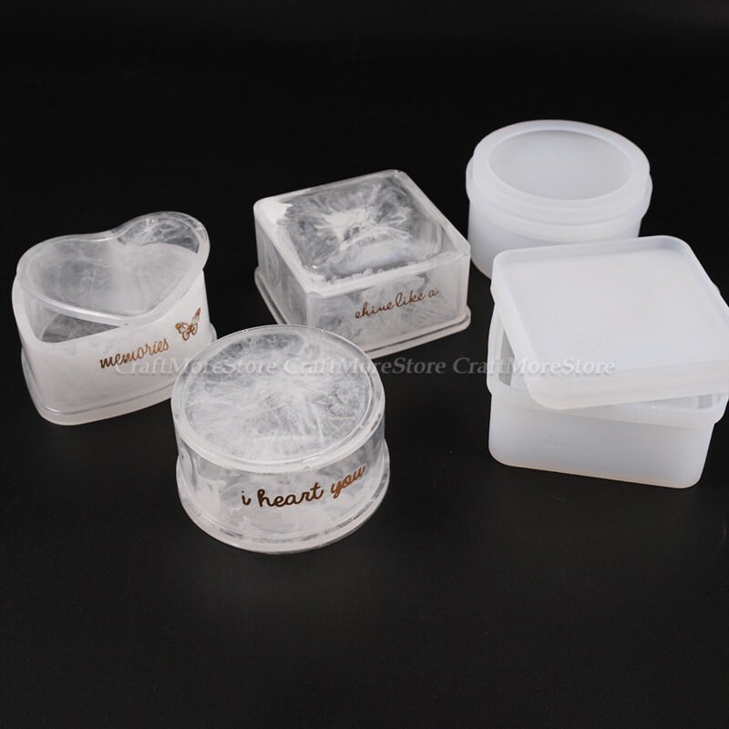 3 Styles Silicone Storage Box Mold-heart Shaped Box Mold-square Jewelry ...