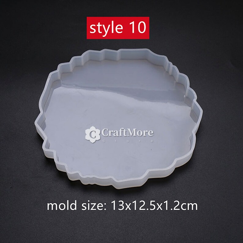 Irregular Round Coaster Silicone Mold-irregular Tray Resin Molds-6 ...