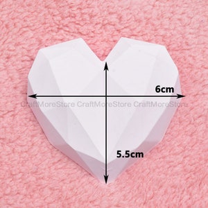 Diamond Heart Silicone Mold Concrete Mold Soap Mold Plaster Heart Mold ...