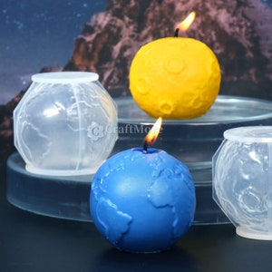 Silicone Planet Mold-earth/moon Candle Mold-epoxy Resin Planet Earth ...