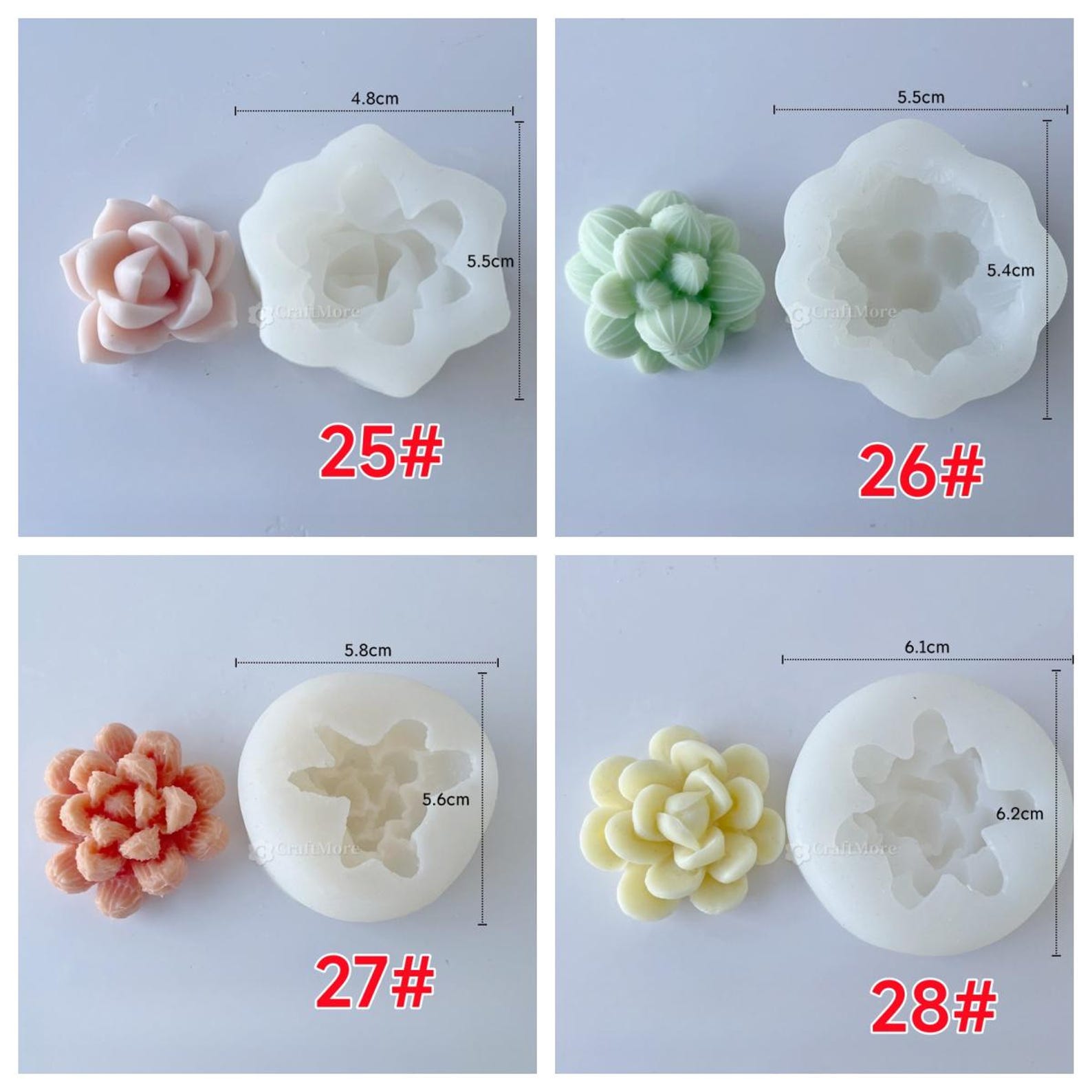 36 Styles Succulent Silicone Molds-succulents Plant Candle Mold-diy ...