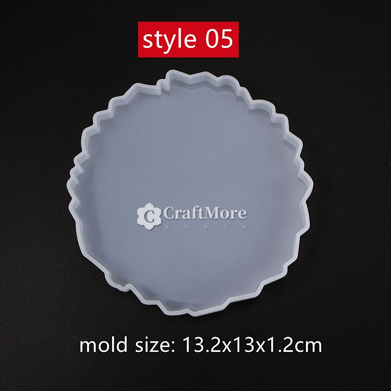 Irregular Round Coaster Silicone Mold-irregular Tray Resin Molds-6 ...