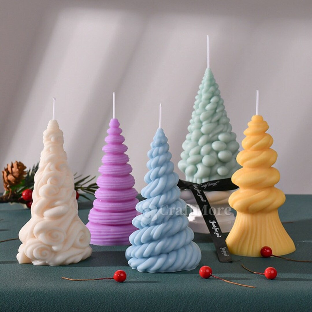 8 Styles Christmas Tree Candle Silicone Mold-cone Christmas Tree Candle ...