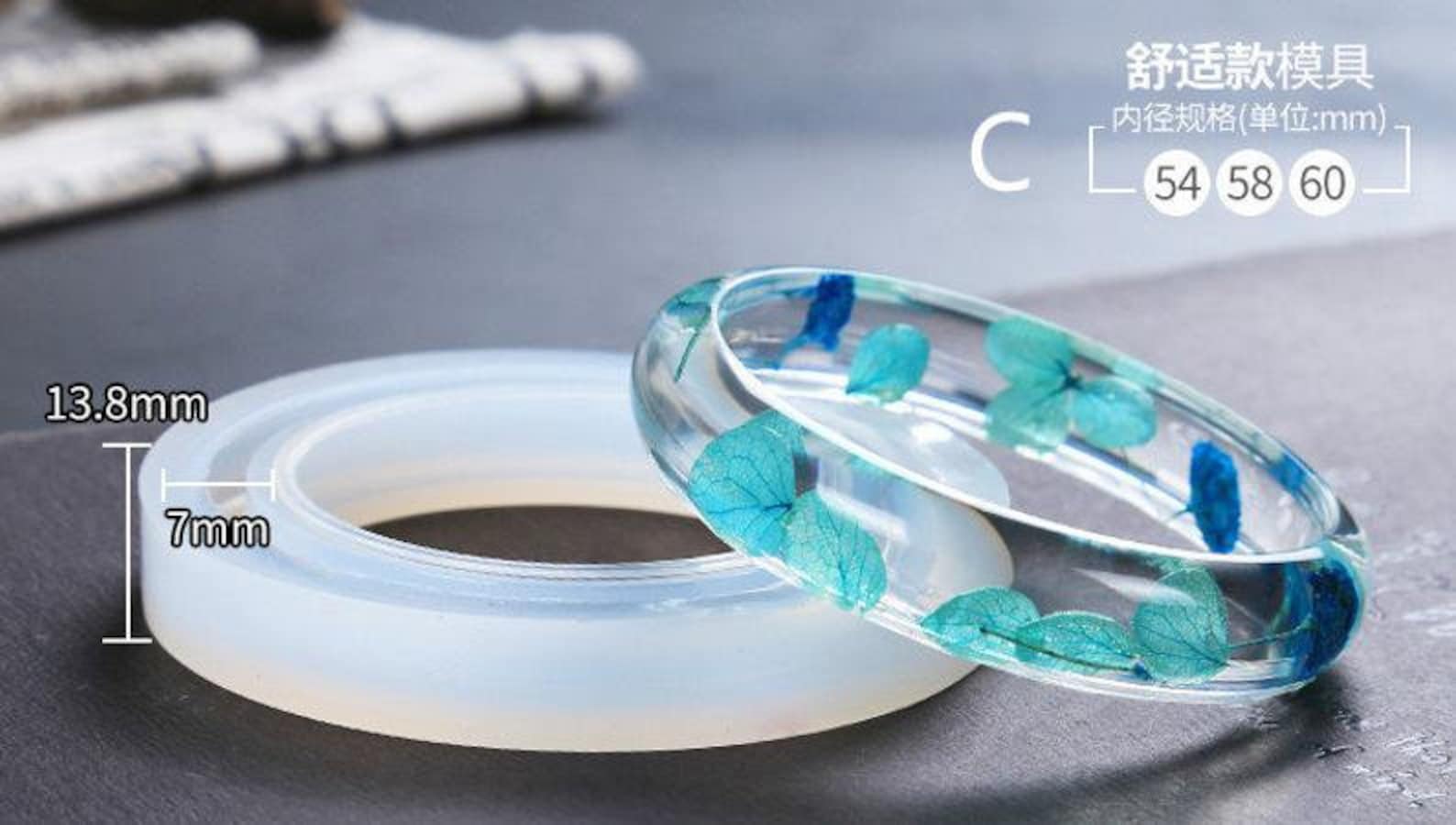 Round Bangle Silicone Mold for Diy - Fashion Bracelet Epoxy Resin Mold ...