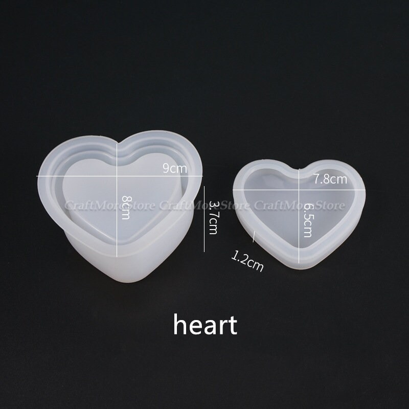 3 Styles Silicone Storage Box Mold-heart Shaped Box Mold-square Jewelry ...