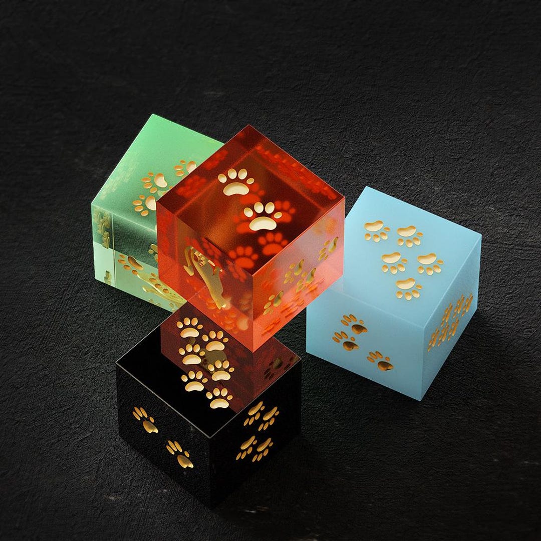 Cat DND Dice Set Silicone Mold-cat Paw Dice Set Resin Mold-cute Cat DND ...