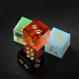 Cat DND Dice Set Silicone Mold-cat Paw Dice Set Resin Mold-cute Cat DND ...