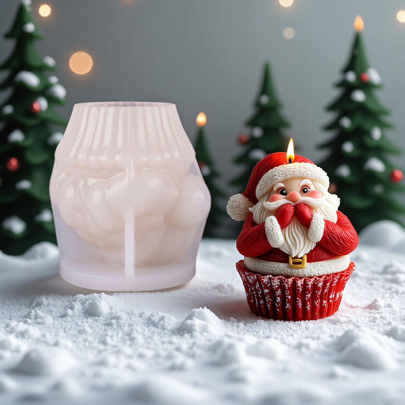 Christmas Candle Silicone Mold-elk/santa Claus Candle Mold-scented ...