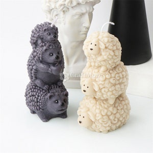 Cute Stacked Arhat Animal Candle Mold-animal Family Members Silicone ...
