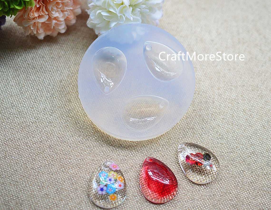 Forma de gota molde de silicona con agujero para colgante diy | Etsy