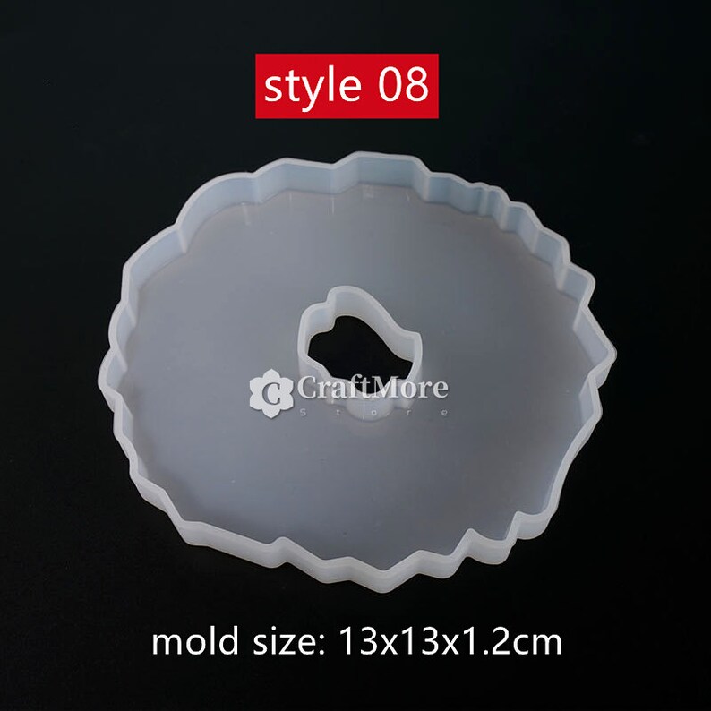 Irregular Round Coaster Silicone Mold-irregular Tray Resin Molds-6 ...