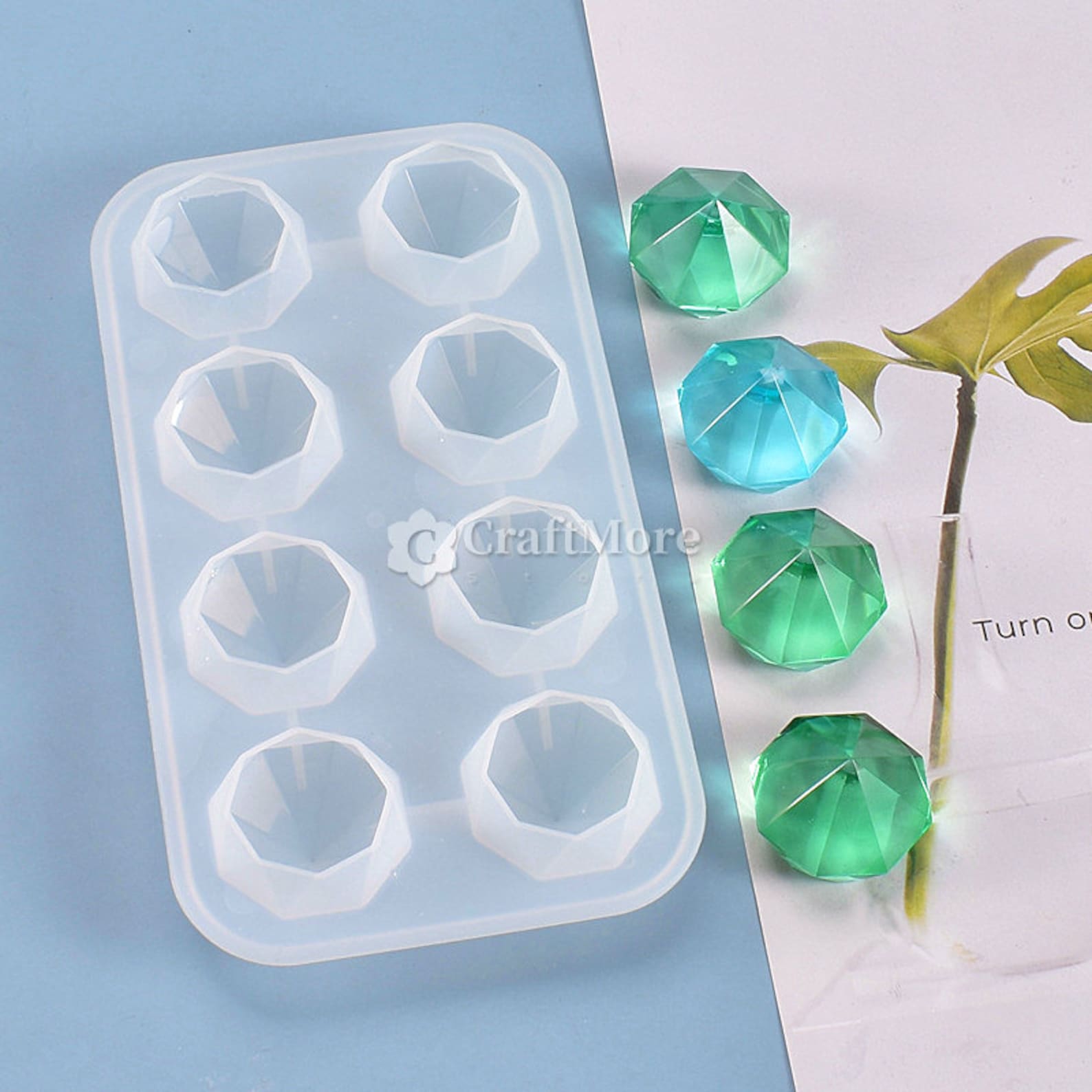 8 Grids Diamond Resin Molds-silicone Diamond Mold-cut Face Diamond ...