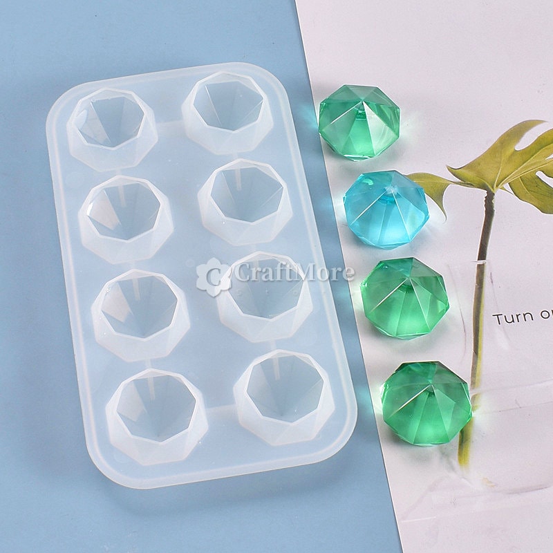8 Grids Diamond Resin Molds-silicone Diamond Mold-cut Face Diamond ...
