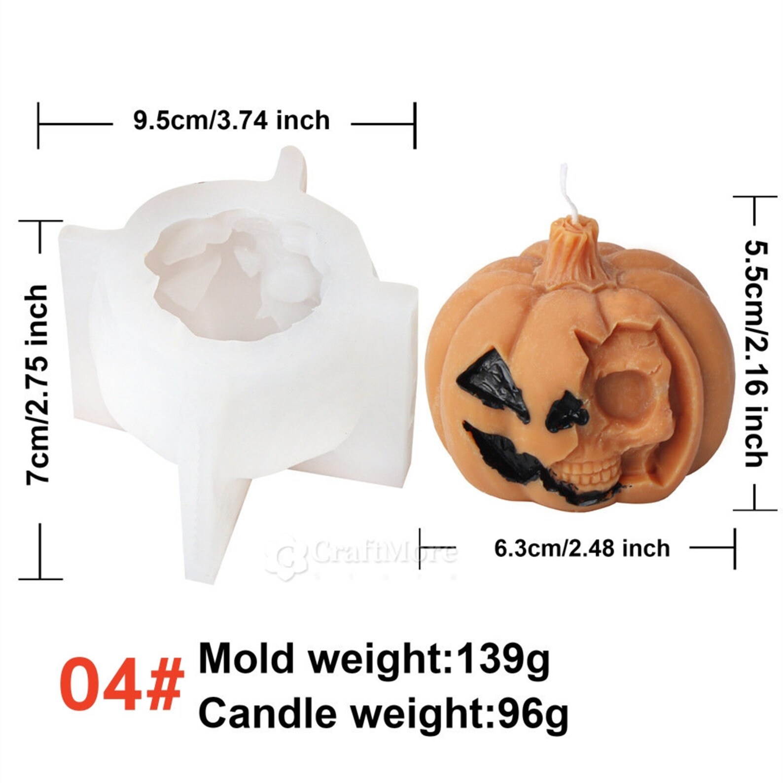 Halloween Pumpkin Candle Silicone Mold-evil Pumpkin Head Candle Mold ...