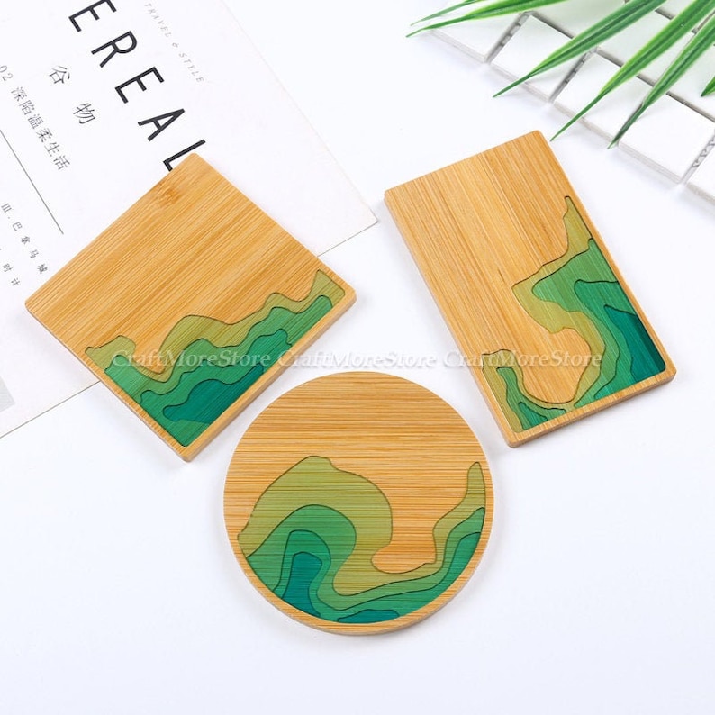 Bamboo Coaster for Resin Coaster Diy-gradient Beach Style - Etsy