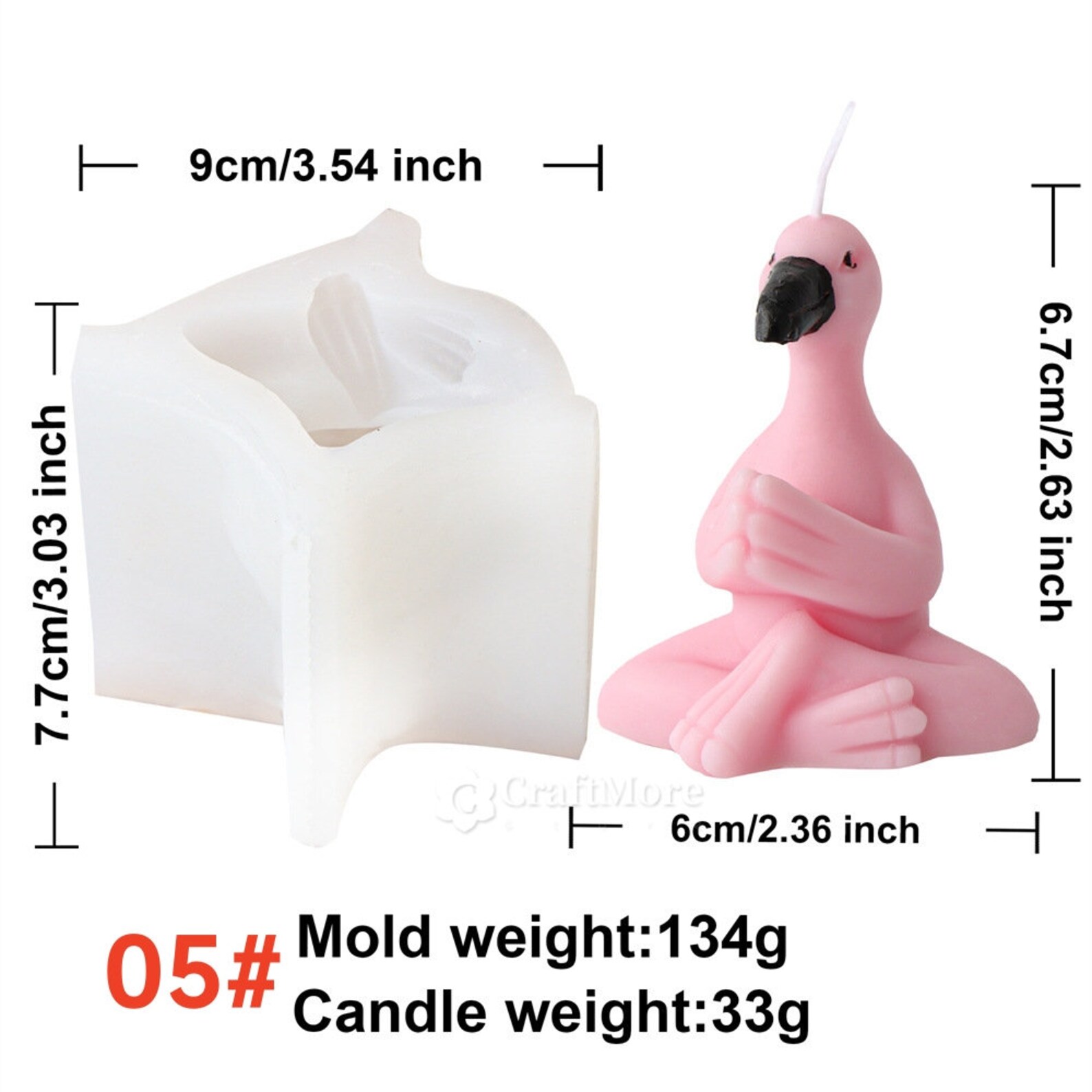 5 Styles Flamingo Silicone Molds-meditating Flamingo Candle Mold ...