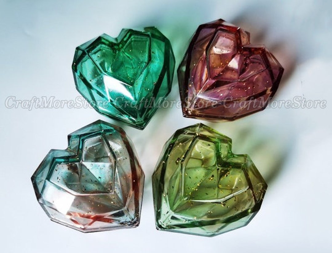Diamond Mold Heart Storage Box Silicone Mold -heart Shaped Box Resin ...