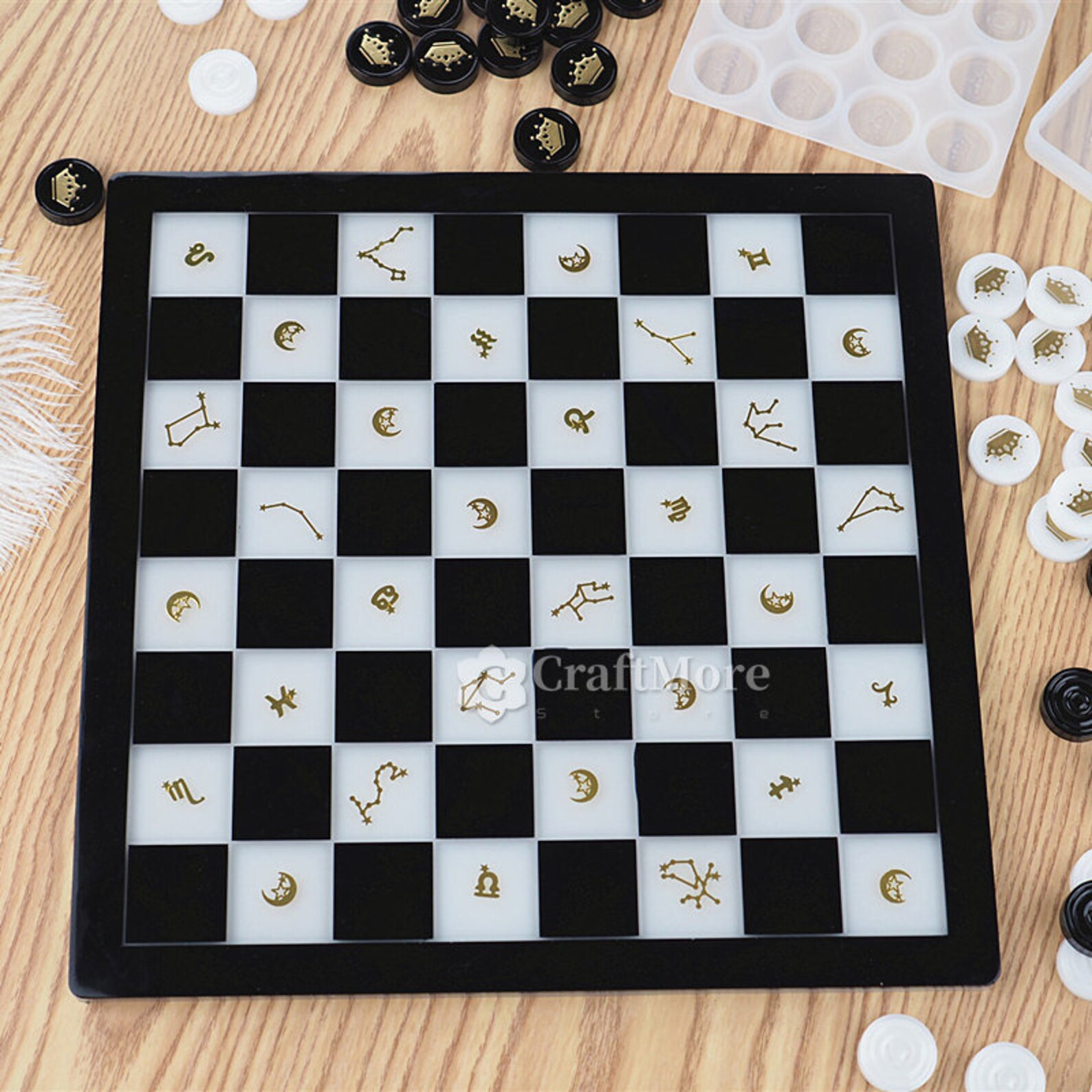 Creative chess board silicone mold-Chessboard resin | Etsy
