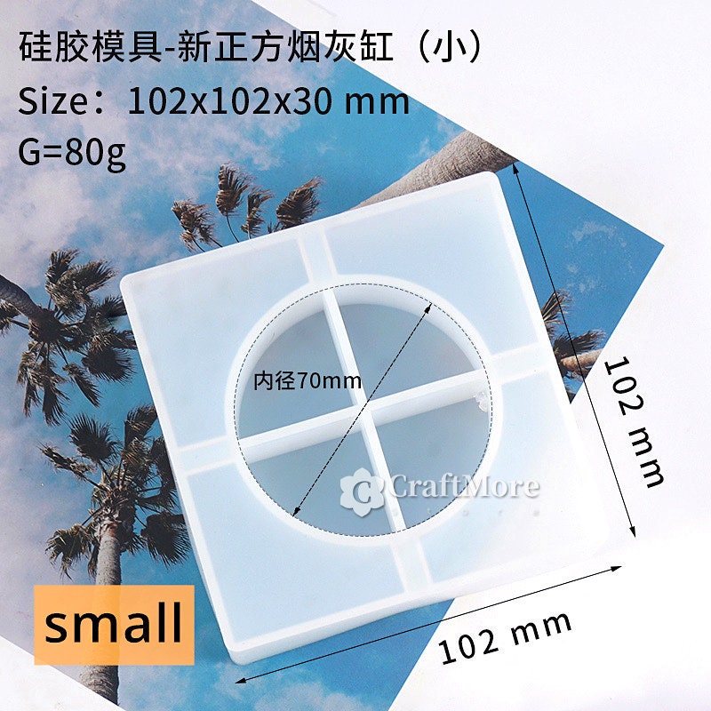 Large Square Ashtray Mold-silicone Ashtray Mold-square Ashtray Resin ...