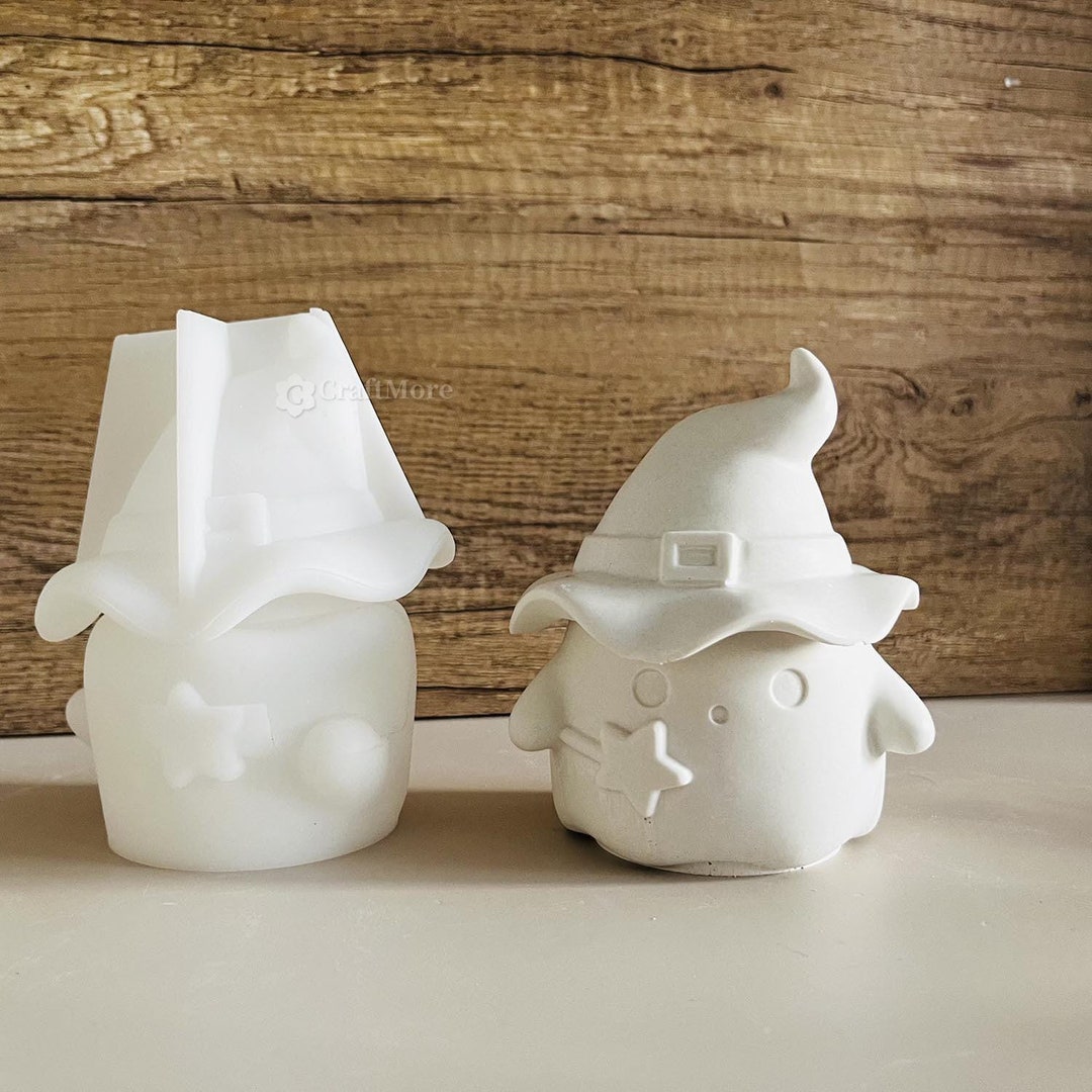 Wizard Hat Ghost Silicone Mold-cute Ghost Jar Concrete Mold-candle Jar ...