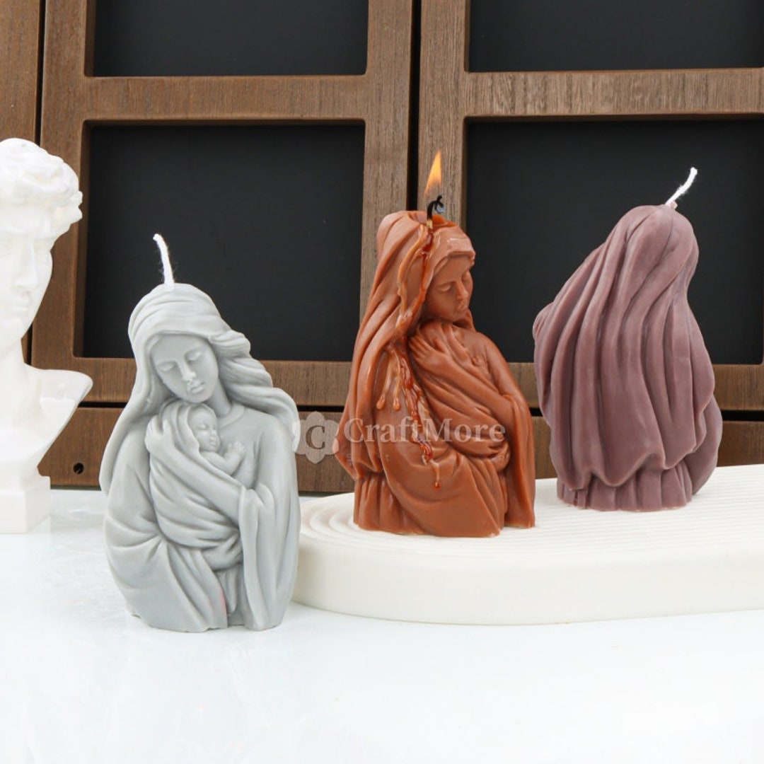 Virgin Mary Candle Silicone Mold-mother and Child Candle Mold-scented ...