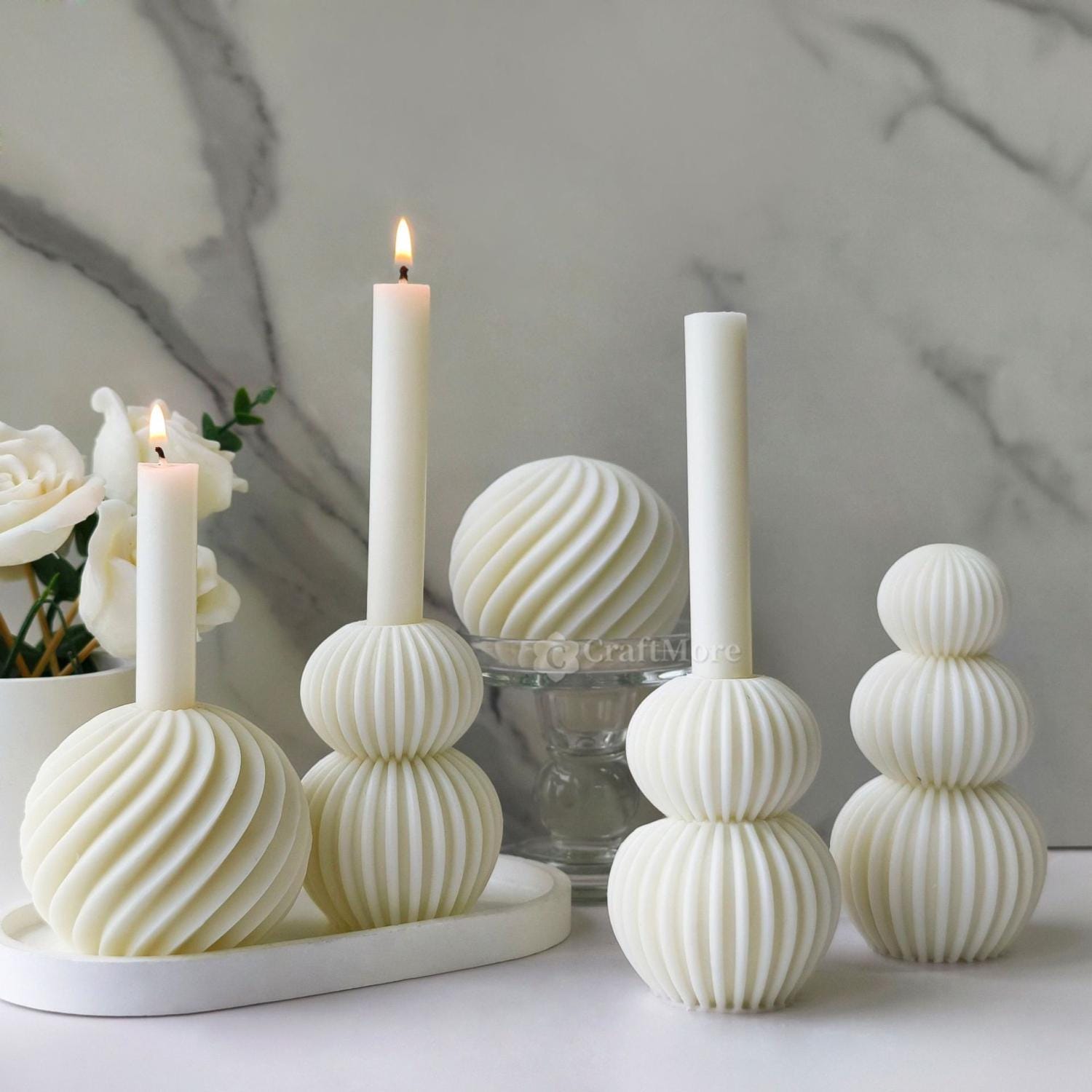 Striped Sphere Candle Silicone Mold-rotating Stripes Candle Mold ...