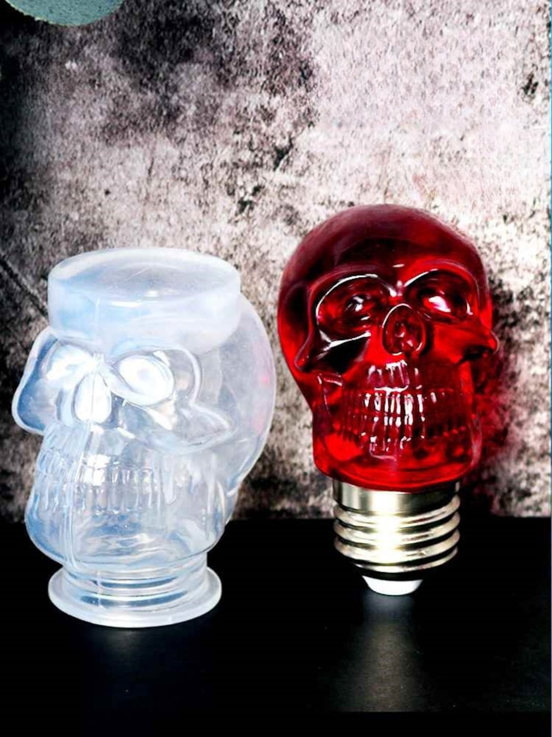 Epoxy Resin Skull Light Bulb Mold-skull Lamp Silicone Mold-creative ...