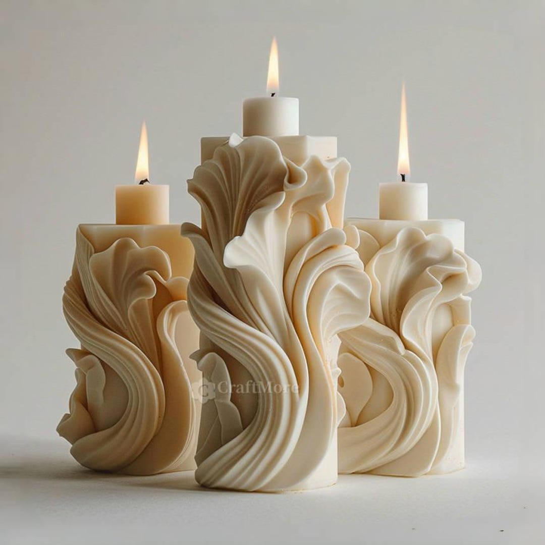 Embossed Wave Candle Silicone Mold-irregular Pillar Candle Mold-diy ...