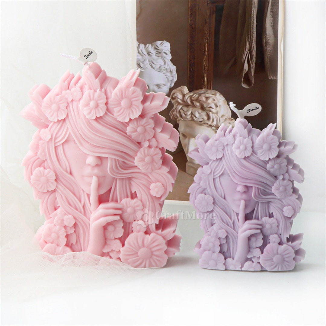 Beautiful Girl Silicone Mold-long Hair Lady Candle Mold-scented Candle ...
