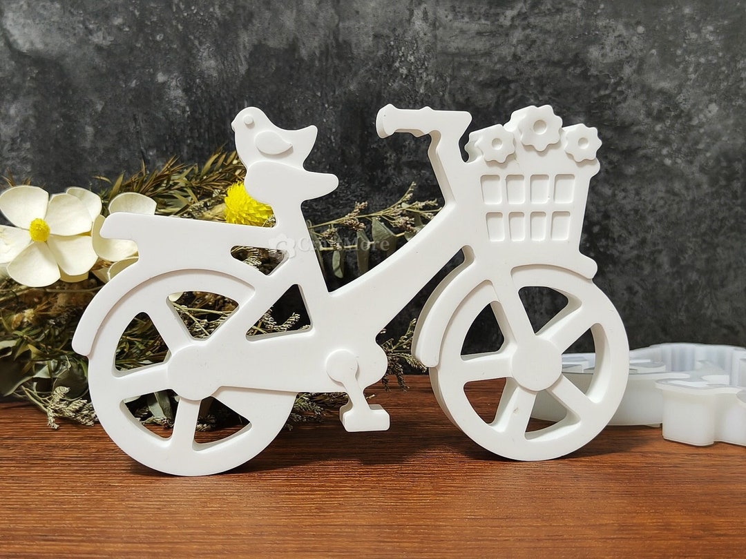 Bike Silicone Mold-spring Decor Bicycle Mold-cute Bike Plaster/concrete ...