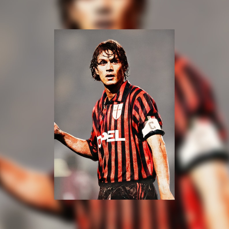 Paolo Maldini Poster AC Milan Poster AC Milan Wall Art AC - Etsy New ...