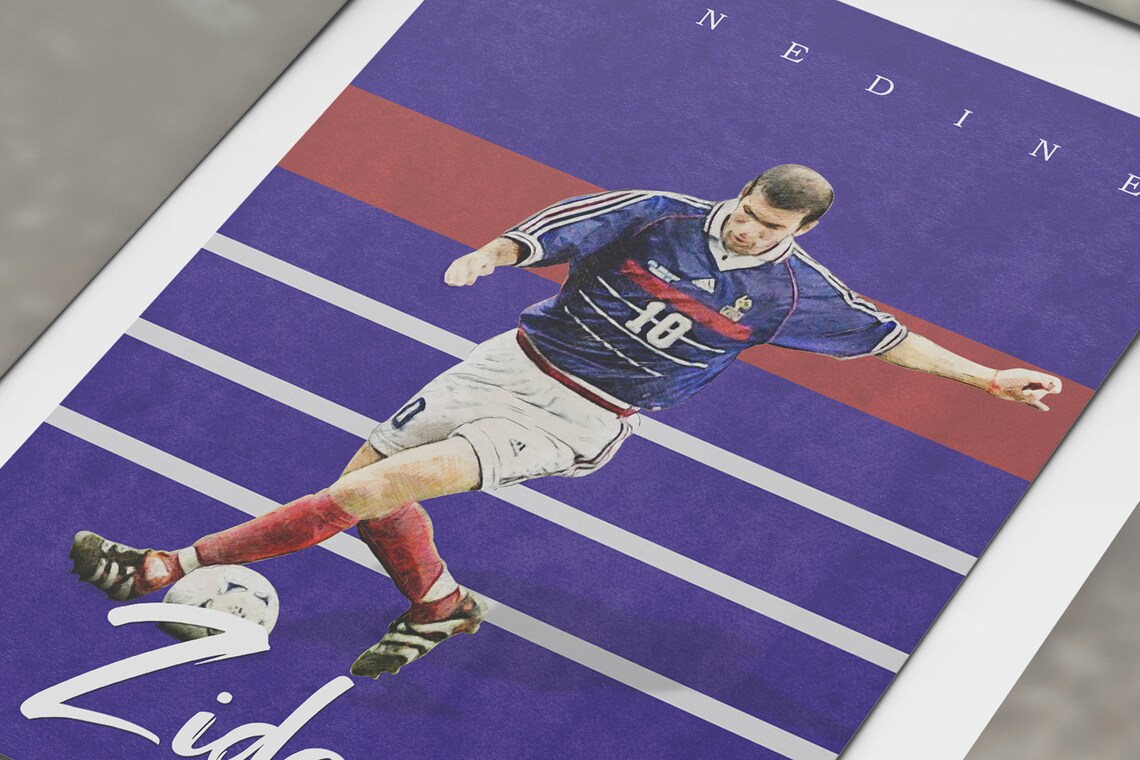 Zinedine Zidane Poster, France Posters, France Prints, Football Posters ...