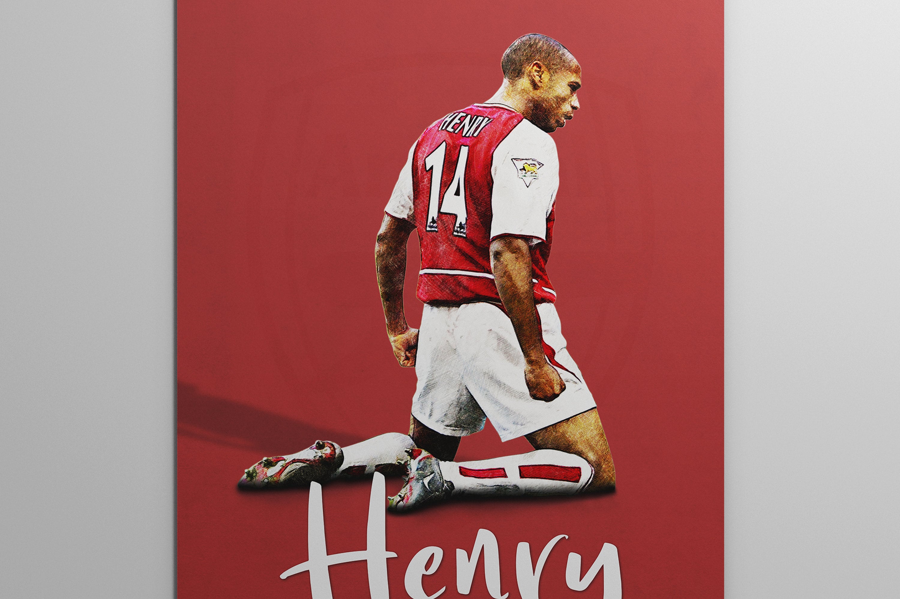 Thierry Henry Poster, Arsenal Poster, Arsenal Print, Football Poster ...