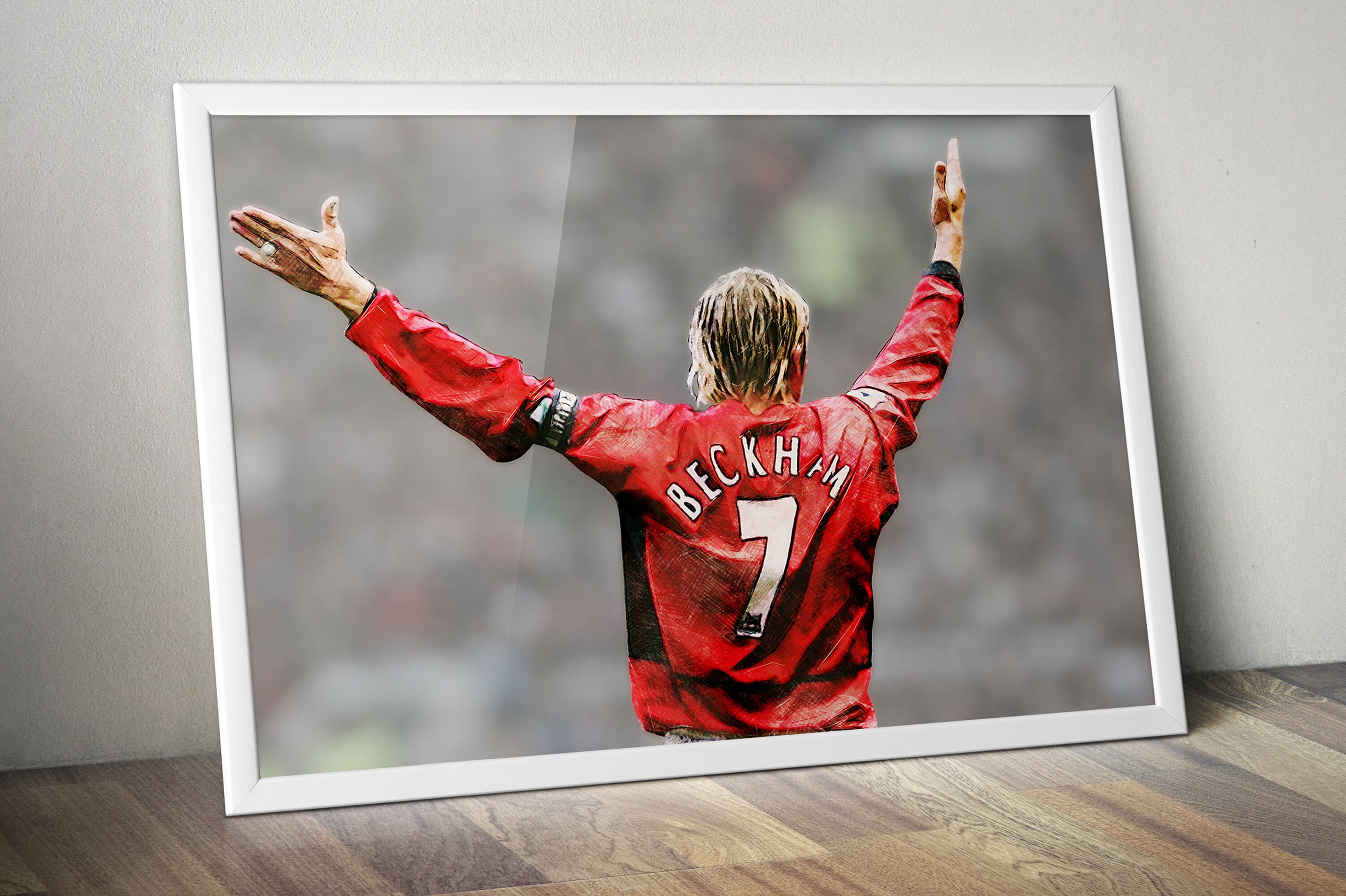 David Beckham Poster, Man Utd Poster, Man Utd Print, Football Poster ...