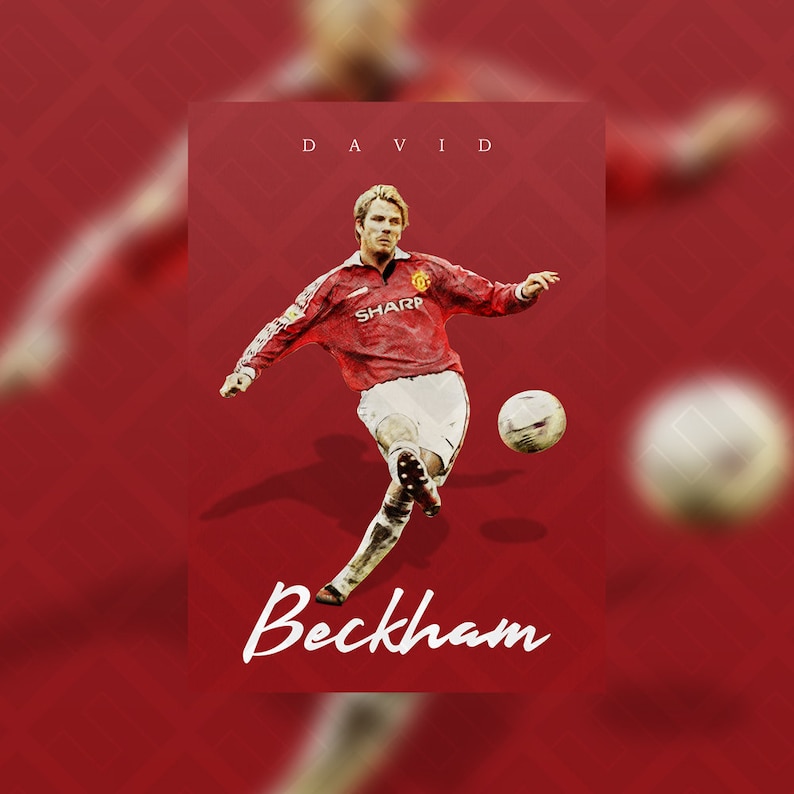 David Beckham Poster Manchester United Posters Manchester - Etsy
