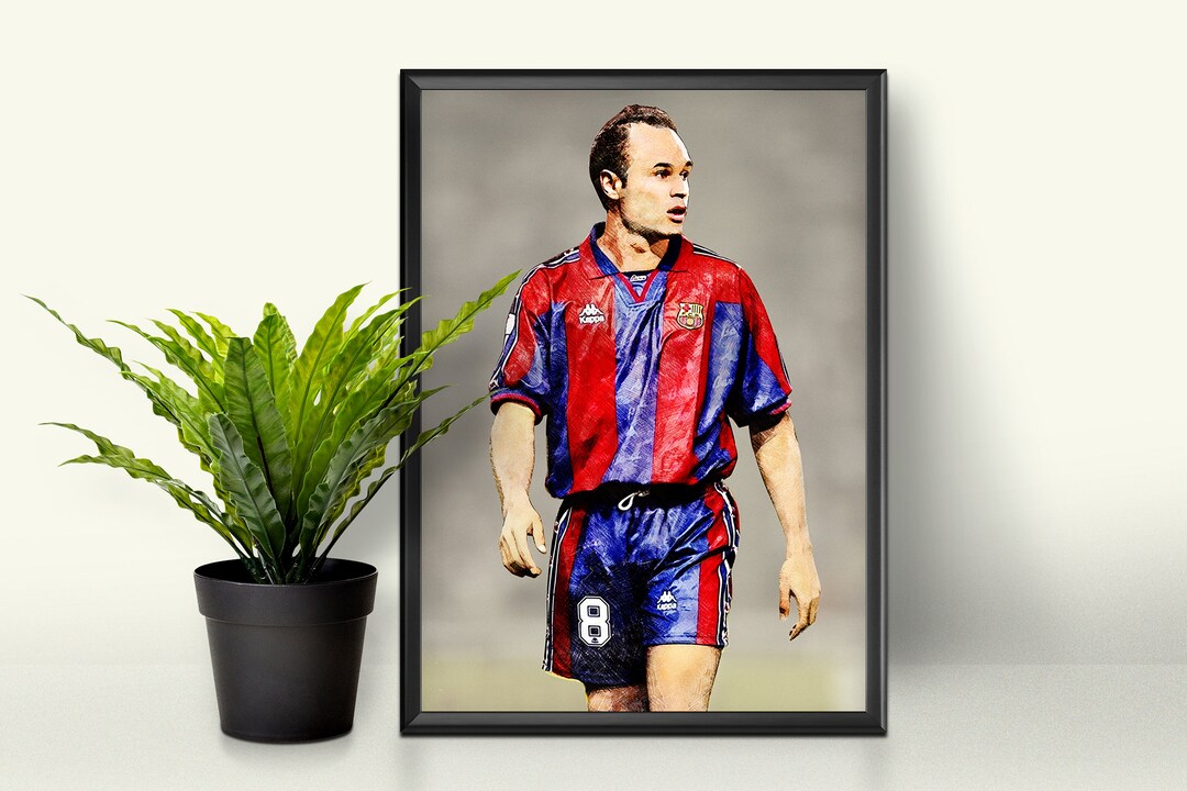 Iniesta 1996-97 Poster, Barcelona Poster, Iniesta Print, Iniesta Poster ...