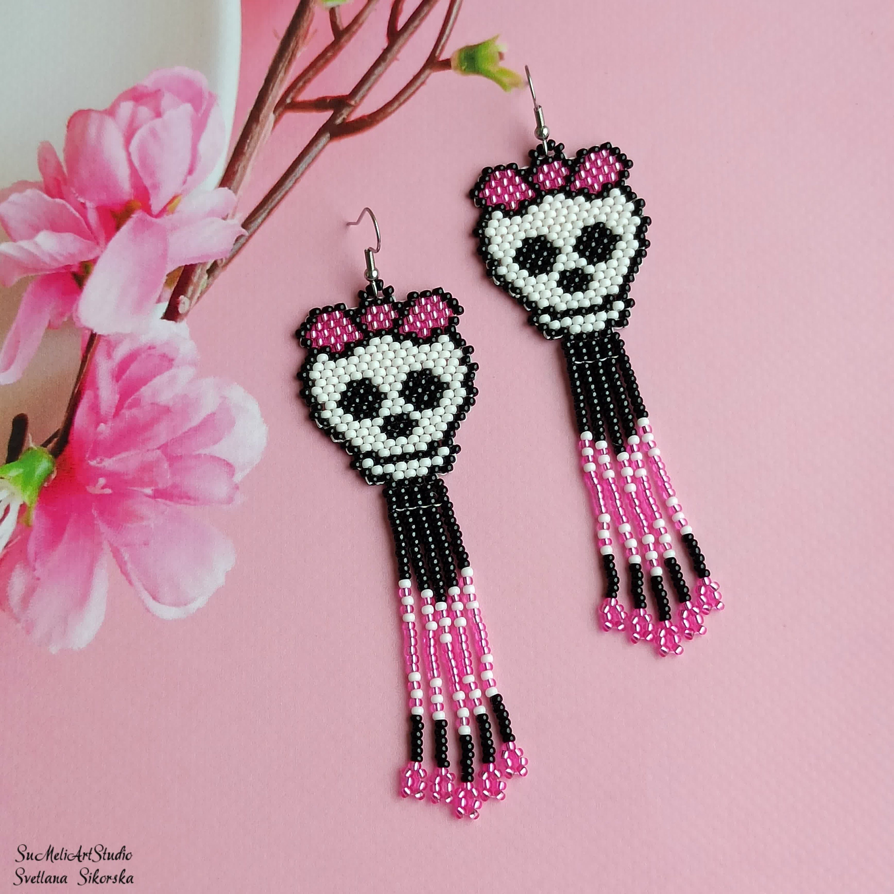 Skull Earrings, Halloween Skeleton Earrings, Horror Earrings, Spooky ...