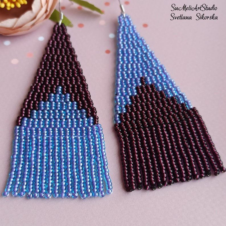 Luxury Beaded Earrings Long Bright Evening Earring Shining - Etsy