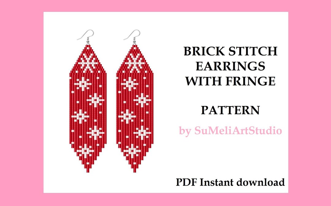 Beaded Snowflake Earrings Pattern, Seed Bead Christmas Earrings Pattern ...